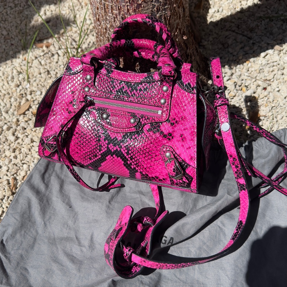 Authentic Balenciaga Neo City Mini Python - Gem